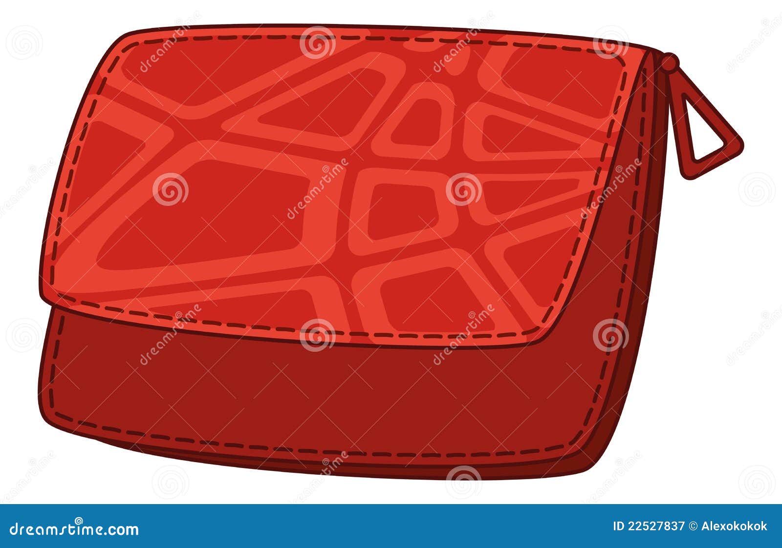 Red leather wallet stock vector. Illustration of pattern - 22527837