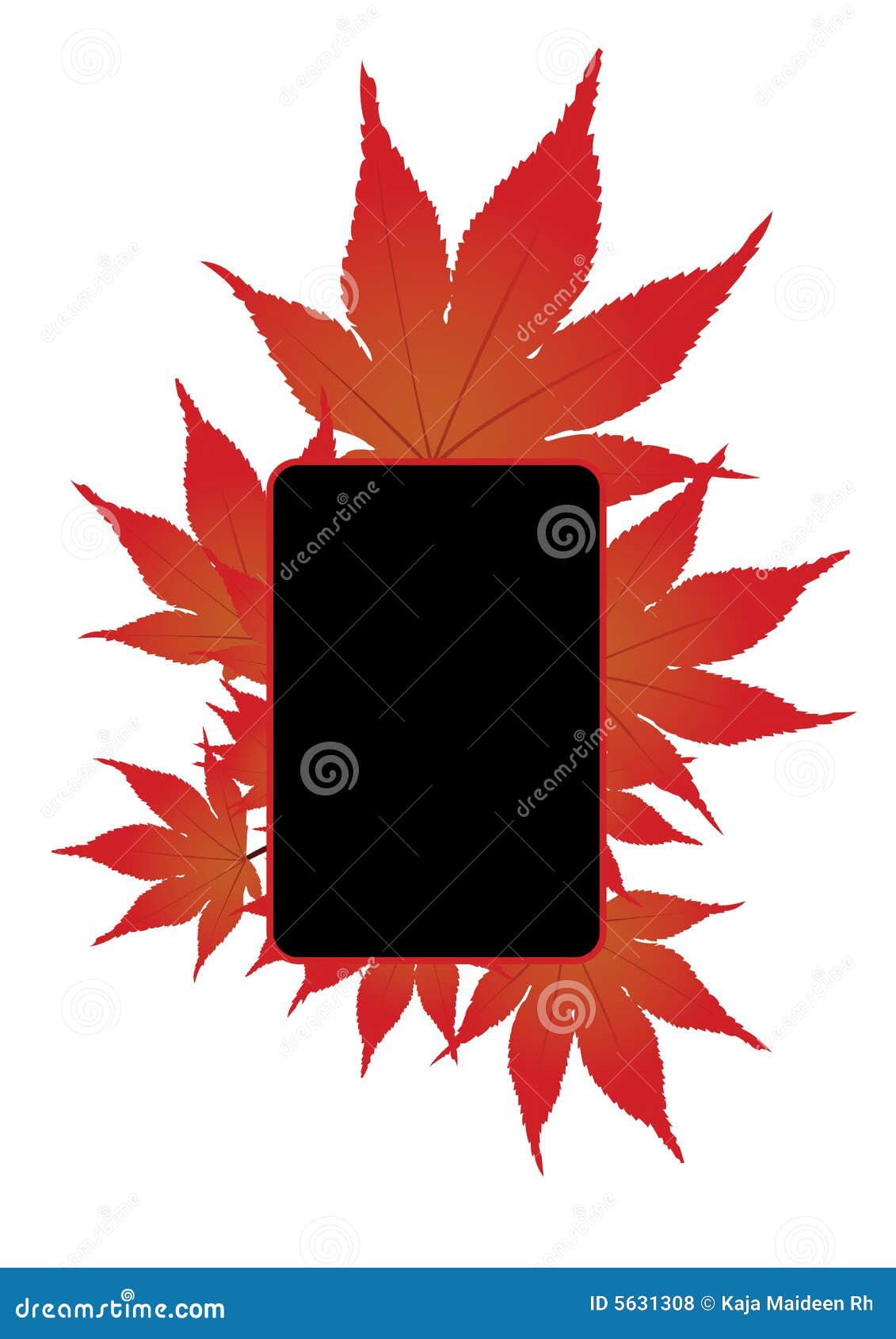 Red leaves frame stock illustration. Illustration of plant - 5631308