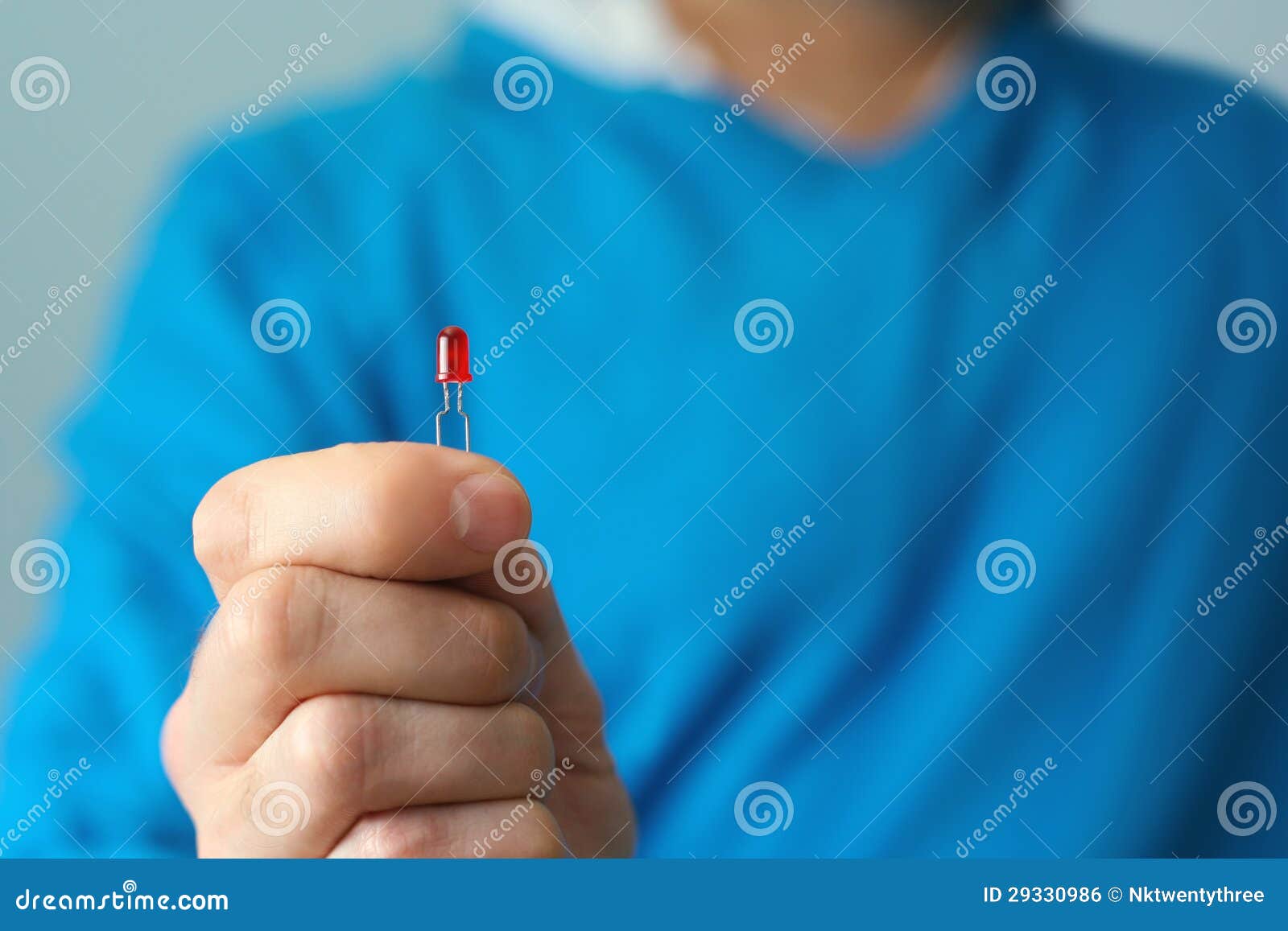 Red LED stock photo. Image of efficient, hand, energy - 29330986