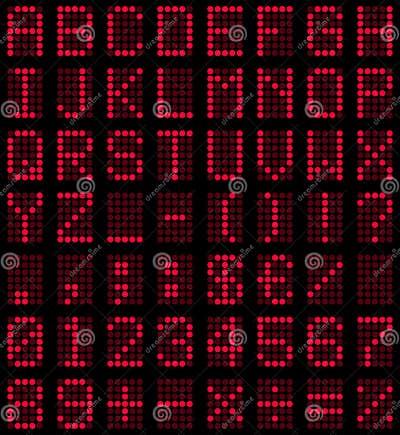 Red LED Display Font stock vector. Illustration of display - 26631426