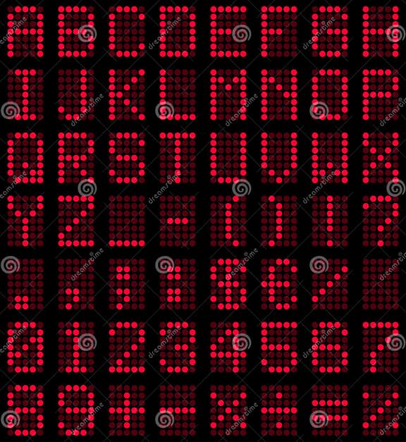 Red LED Display Font stock vector. Illustration of display - 26631426