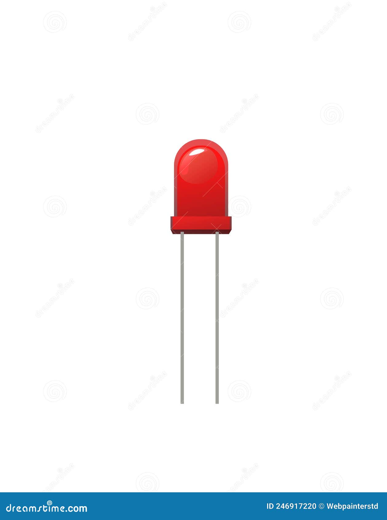 Red LED. Light Diode. Element for Radio Circuit. Object Isolated on ...