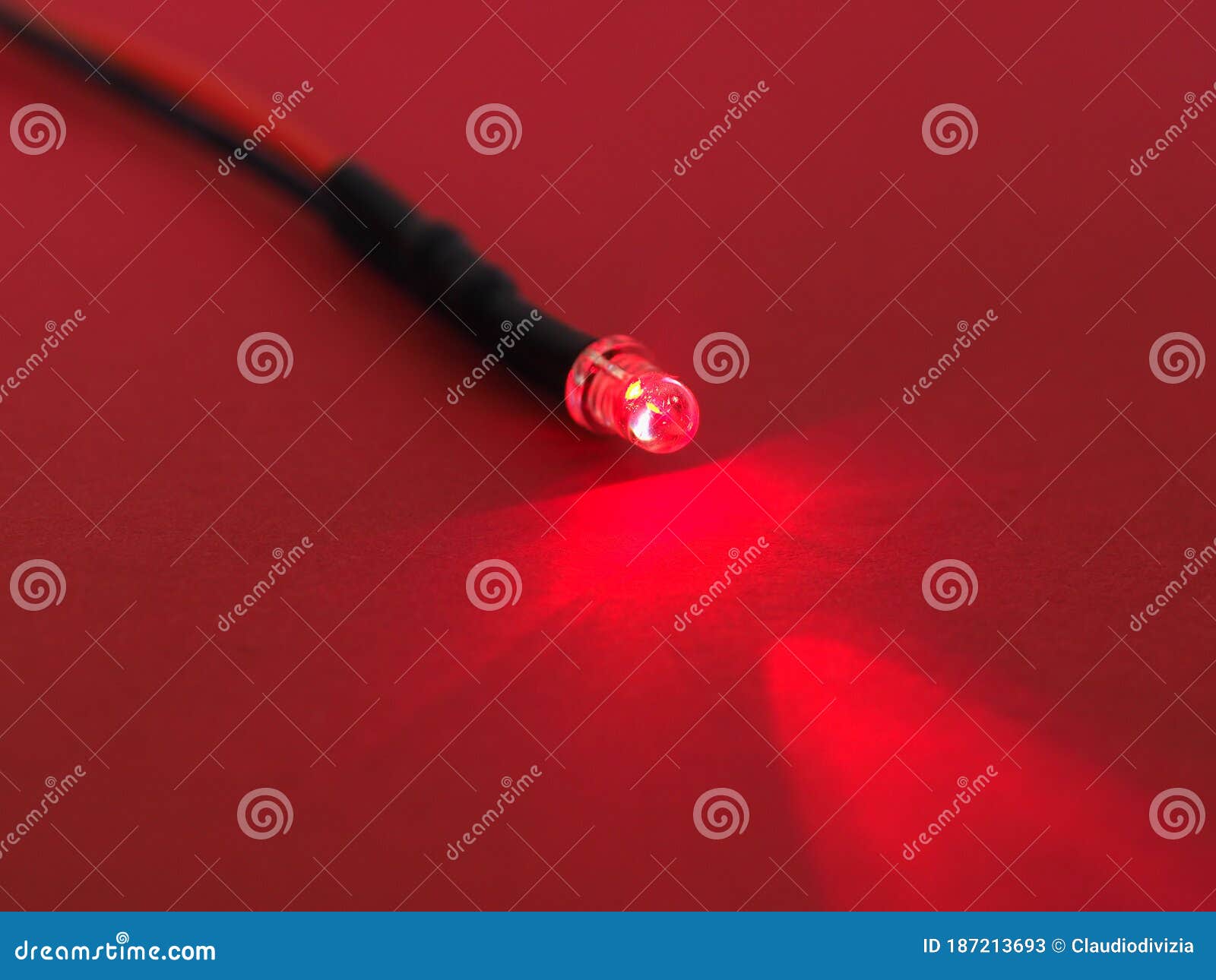Red LED light stock image. Image of diode, light, electricity - 187213693