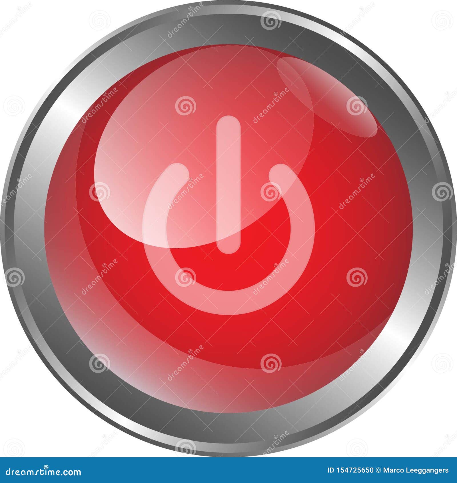 Red power on glass button stock vector. Illustration of logo - 154725650