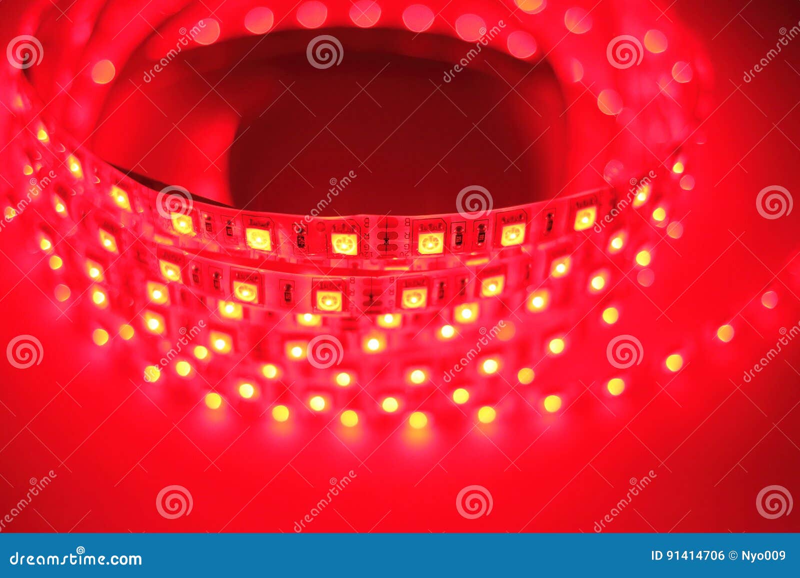 Red LED strip light stock photo. Image of bulb, chip - 91414706