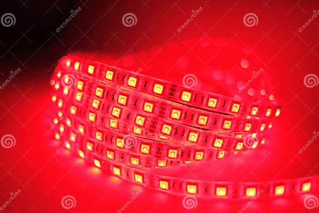 Red LED strip light stock photo. Image of lamp, illuminate - 91414710