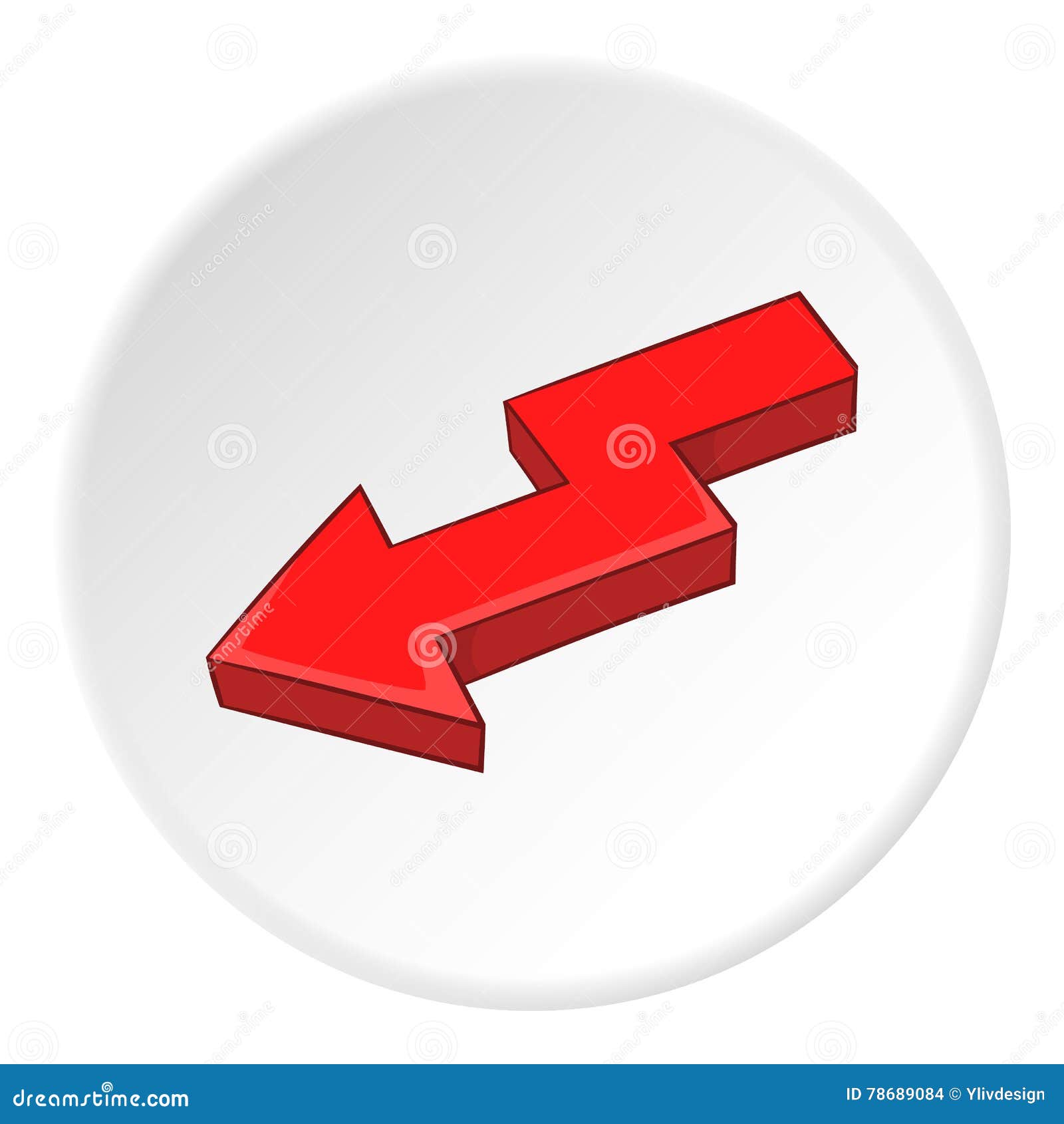 Red Left Arrow Icon, Cartoon Style Stock Vector - Illustration of icon ...
