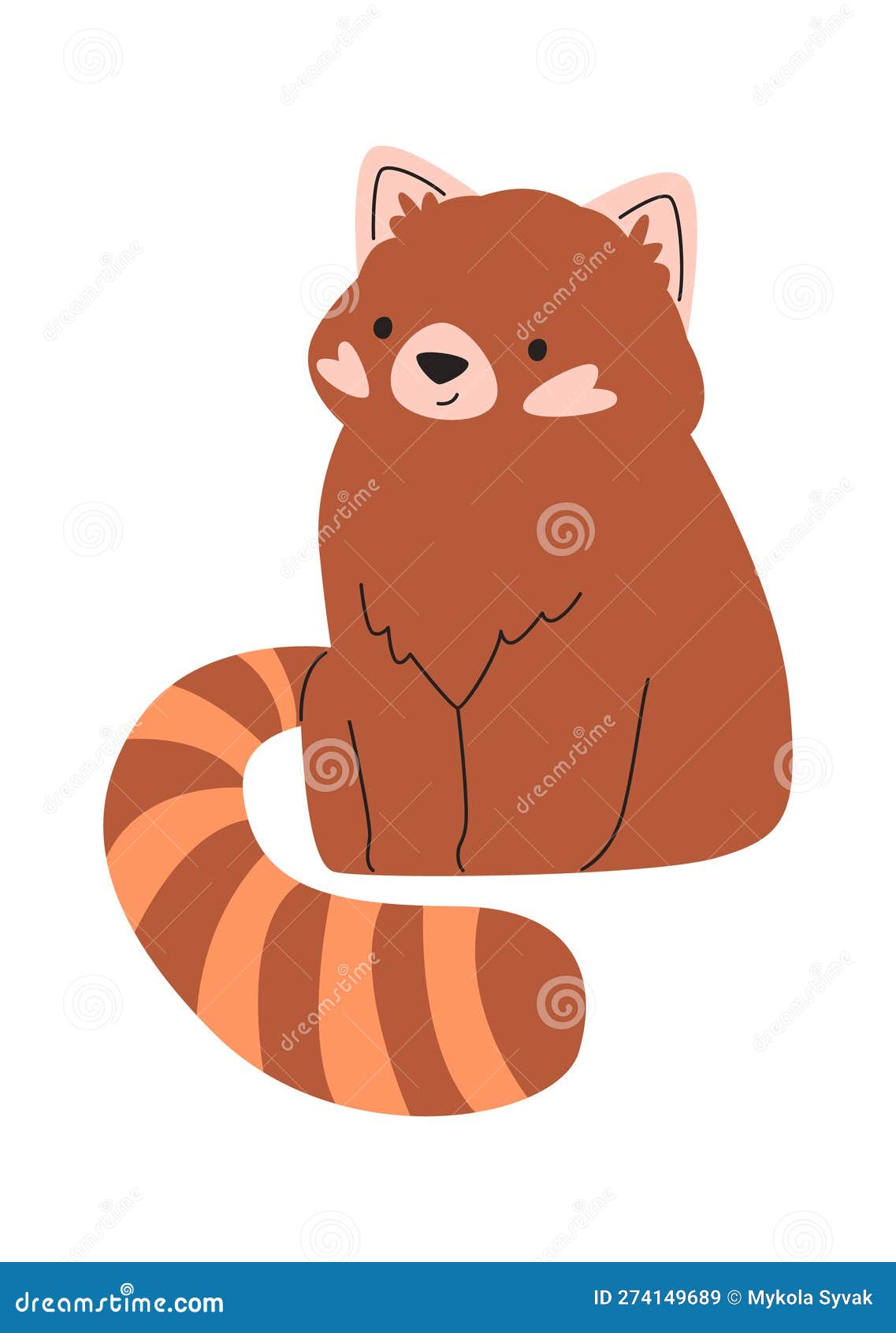 Red Panda Or Lesser Panda Silhouette Contour Vector Illustration ...