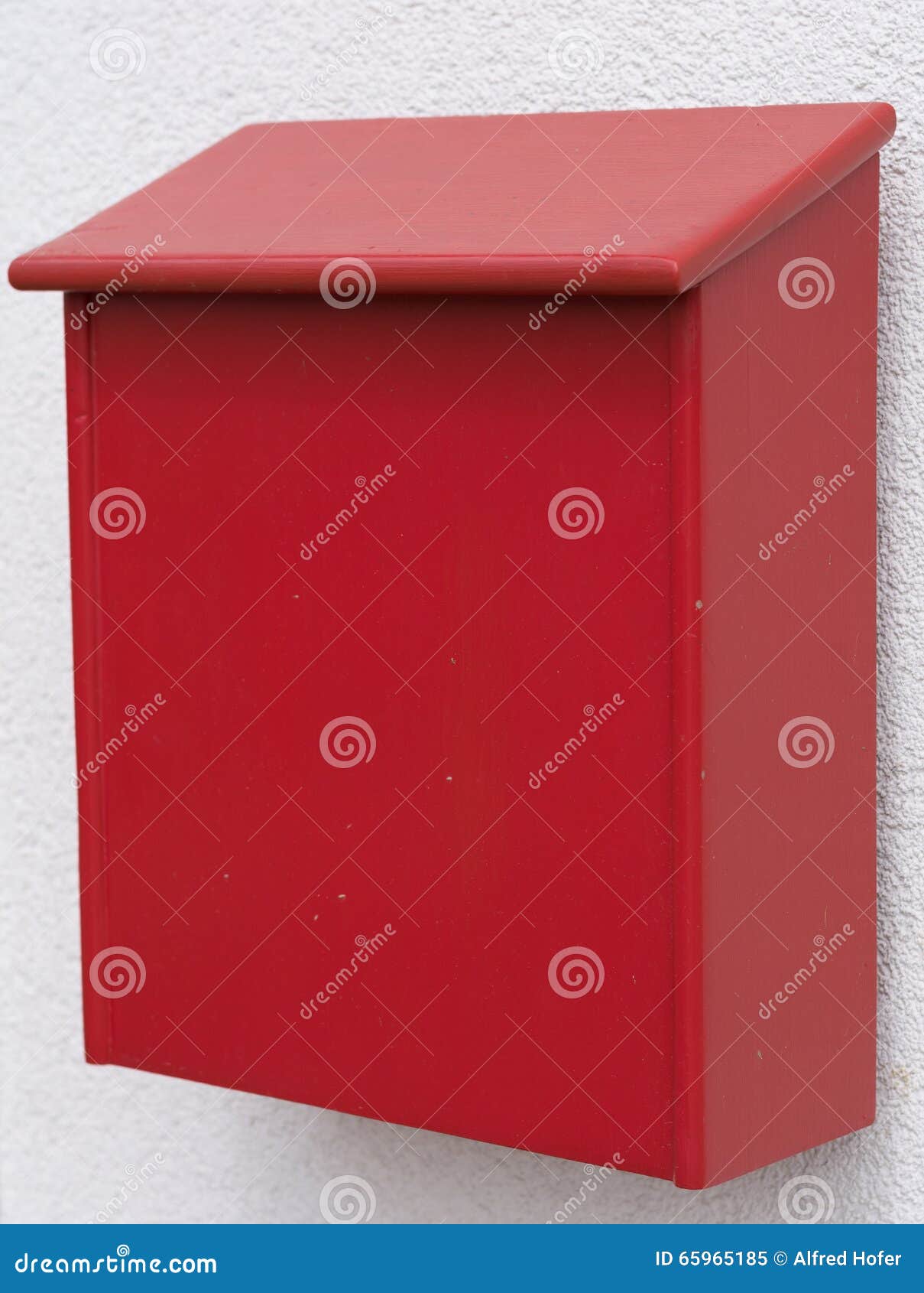 Red Letter Box Made of Wood Stock Image - Image of homemade ...