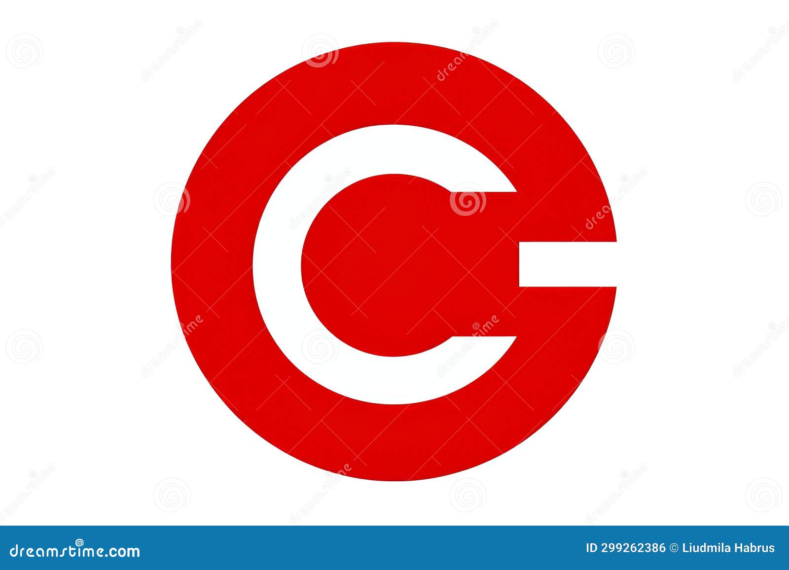 Red Letter C Isolated on a White Background. Stock Illustration ...
