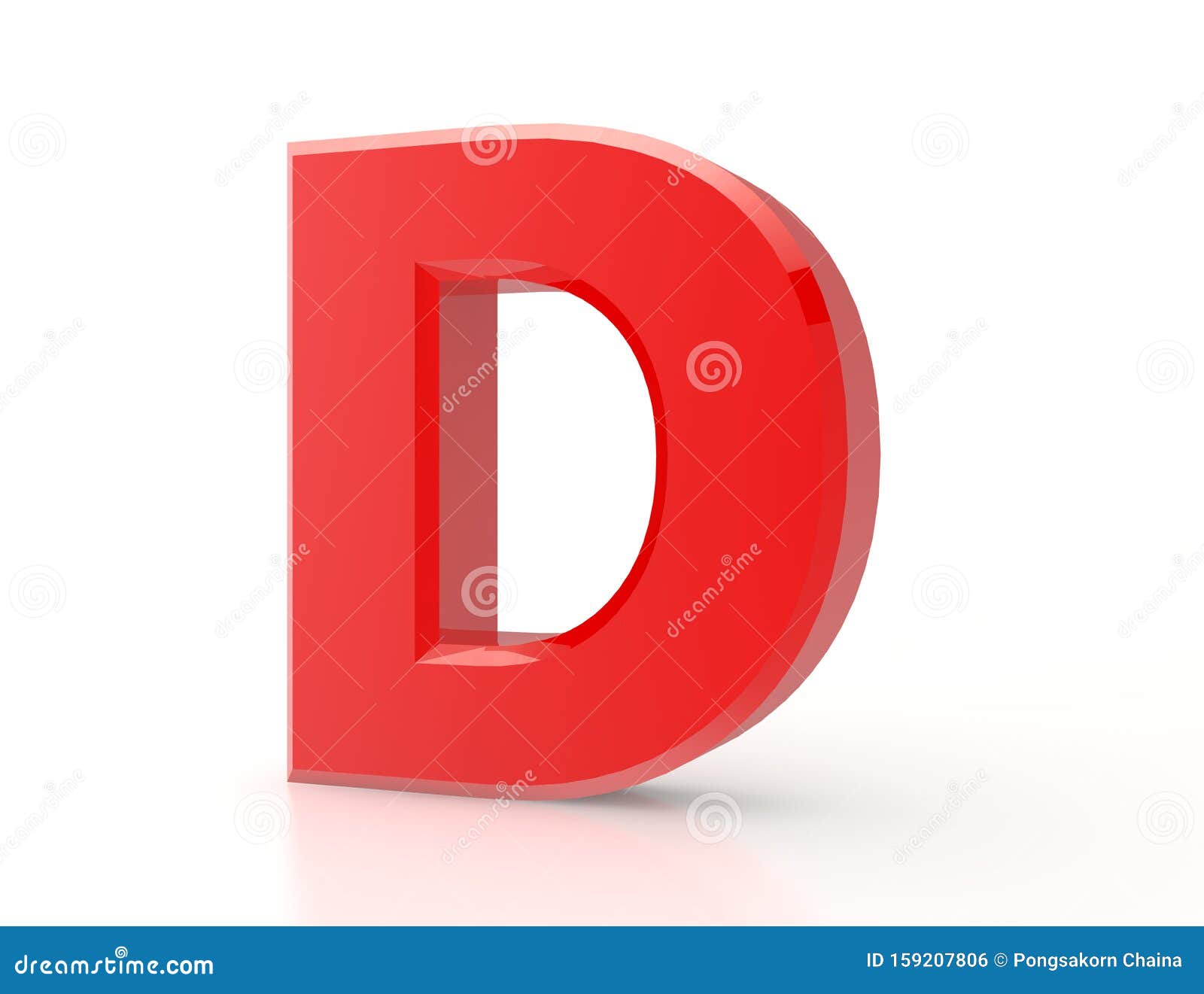 The Red Letter D Isolated on White Background 3d Rendering Stock ...