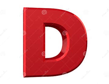 The Red Letter D on White Background 3d Rendering Stock Illustration ...