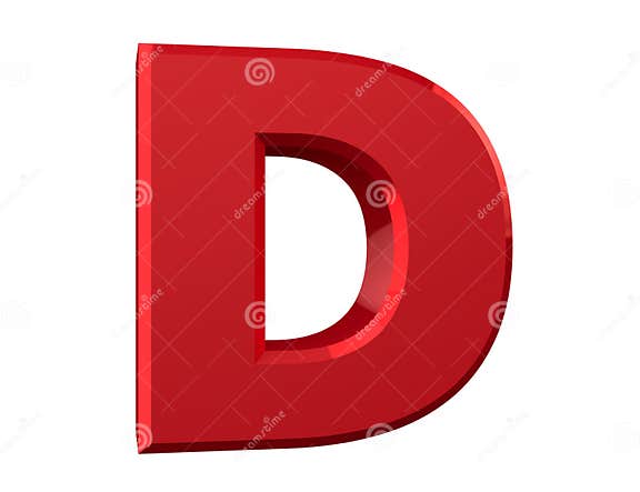 The Red Letter D on White Background 3d Rendering Stock Illustration ...