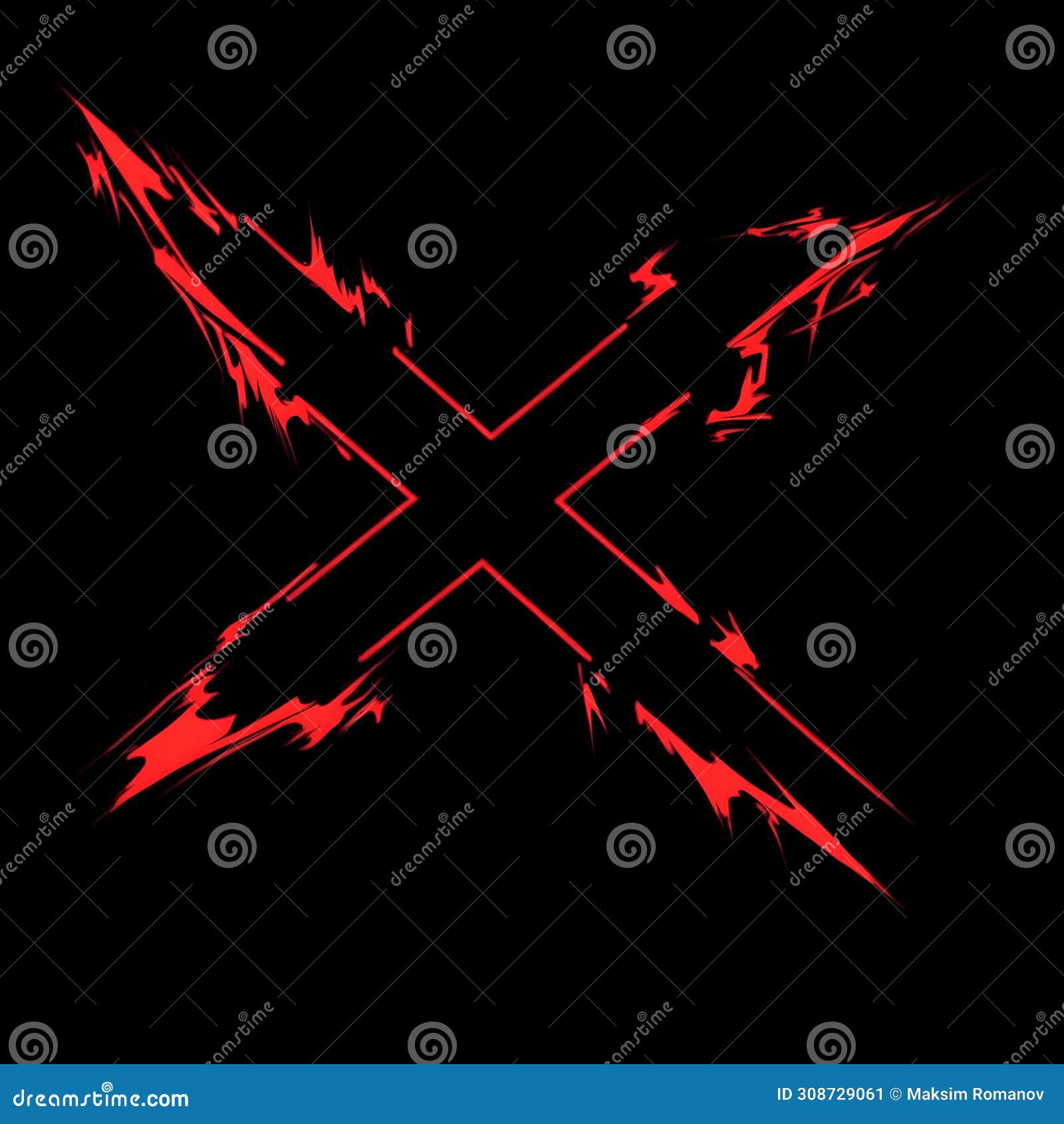 Red X stock illustration. Illustration of letter, letters - 308729061