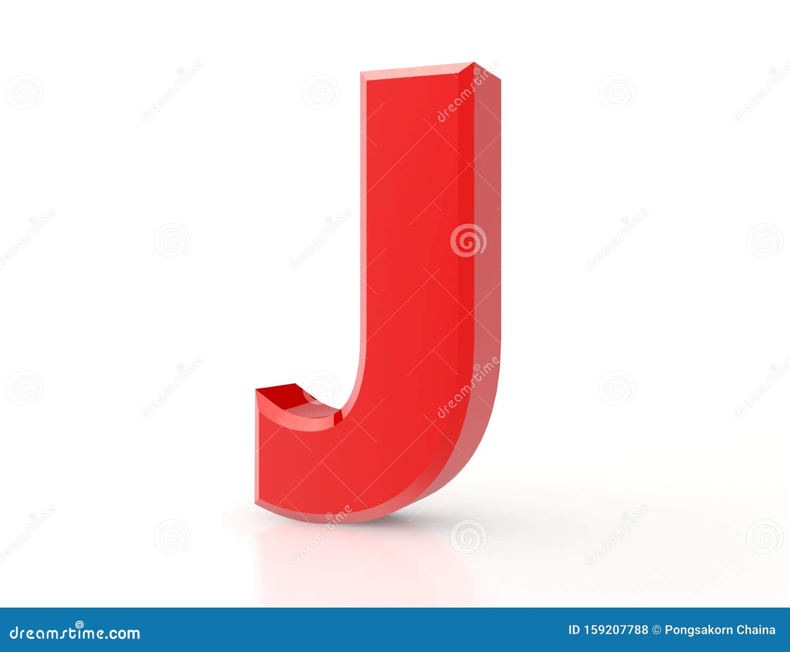 The Red Letter J Isolated on White Background 3d Rendering Stock ...