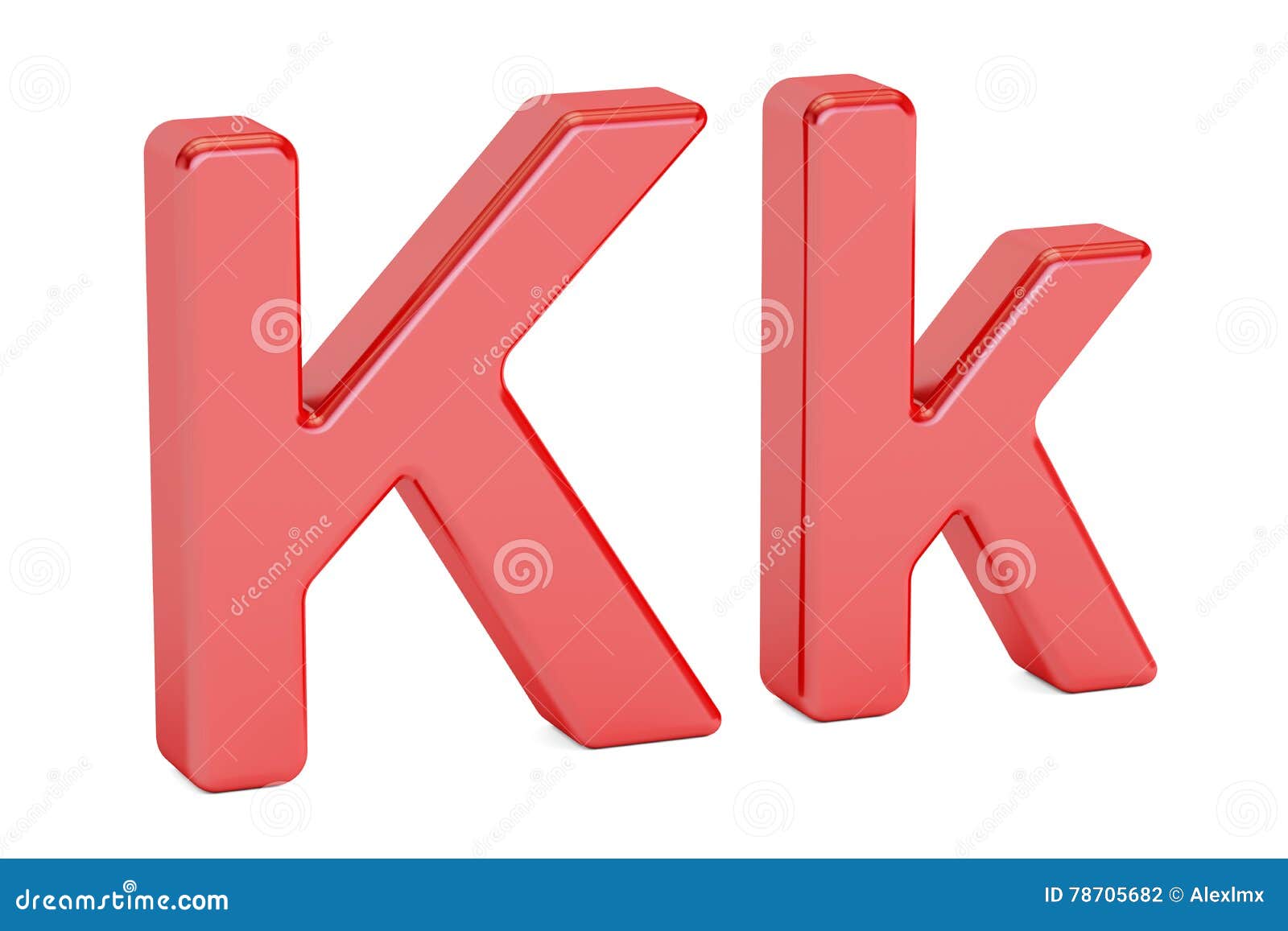 Red Letter K Alphabet, 3D Rendering Stock Illustration - Illustration ...