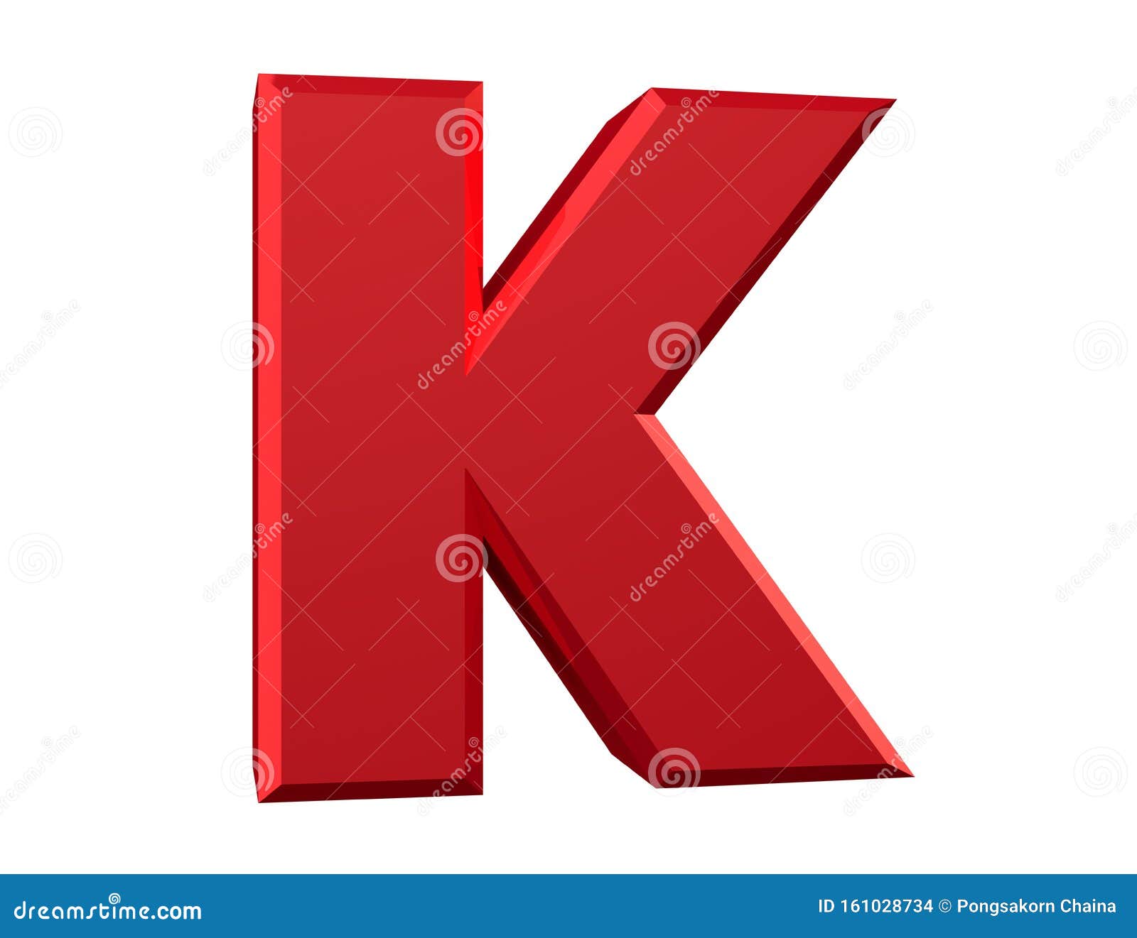 The Red Letter K on White Background 3d Rendering Stock Illustration ...