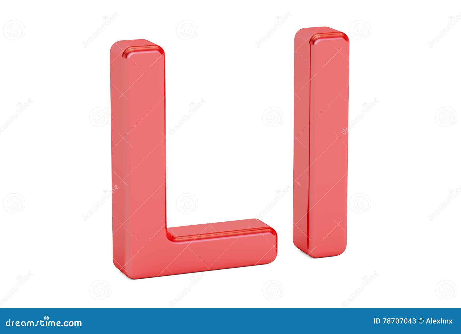 Red Letter L Alphabet, 3D Rendering Stock Illustration - Illustration ...