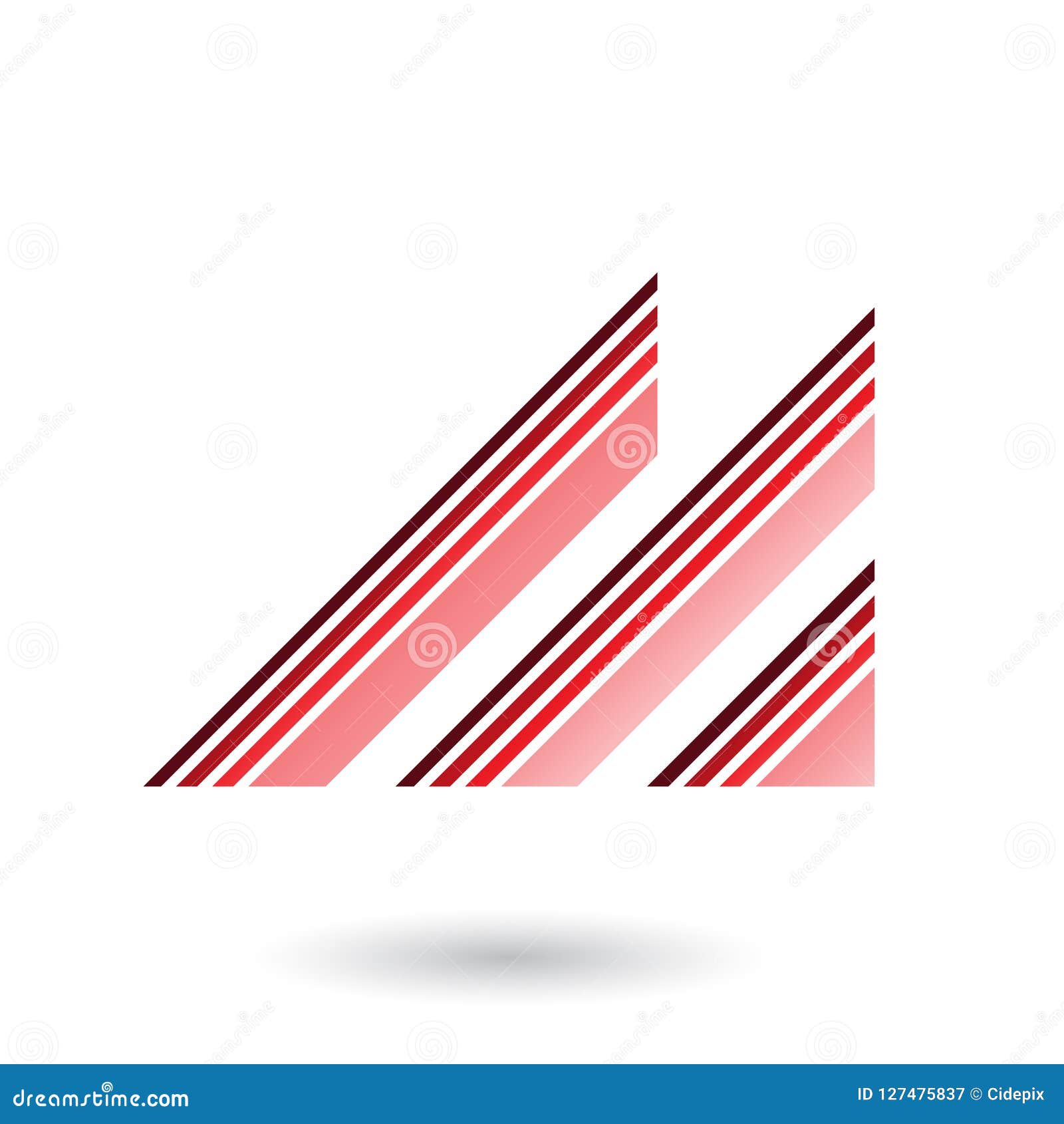 Red Letter M with Diagonal Retro Stripes Vector Illustration Stock ...
