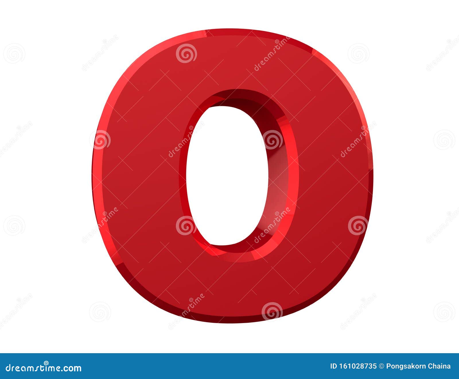 The Red Letter O on White Background 3d Rendering Stock Illustration ...