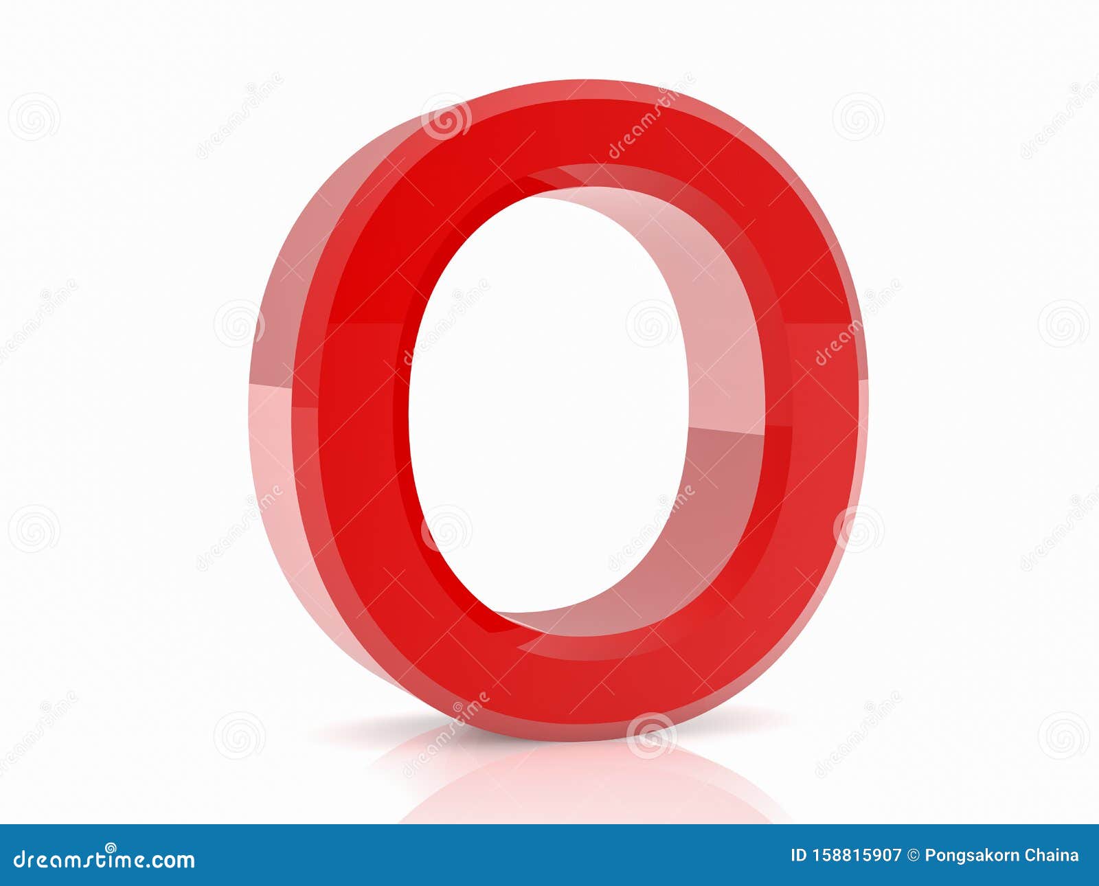 The Red Letter O on White Background 3d Rendering Stock Illustration ...