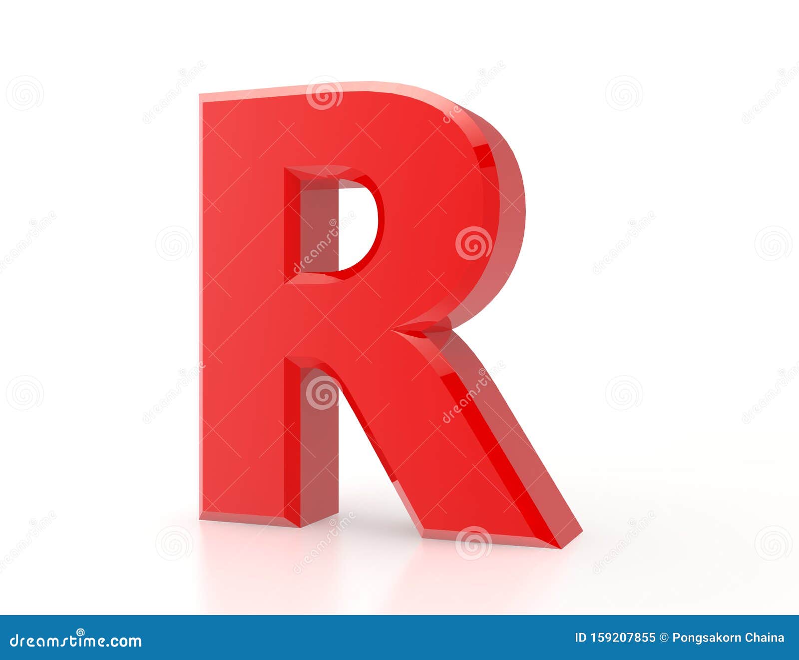The Red Letter R Isolated on White Background 3d Rendering Stock ...