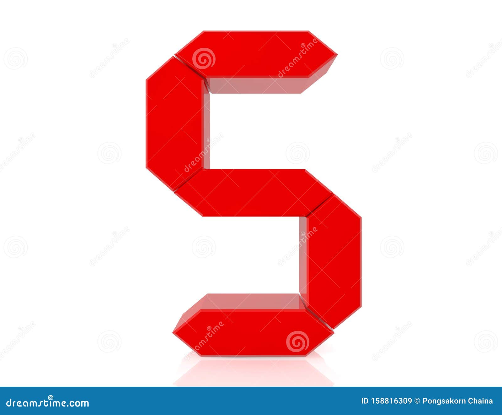 The Red Letter S Digital Style 3d Rendering Stock Illustration ...
