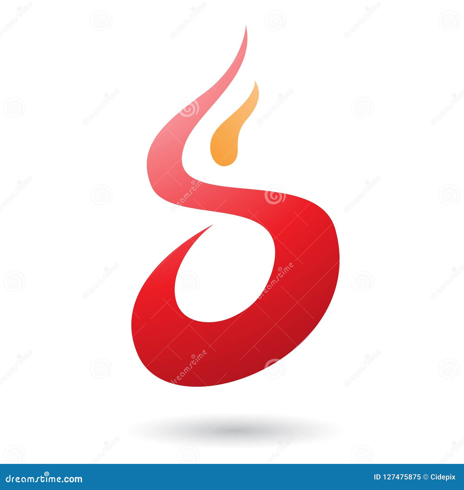 Red Letter S Shaped Fire Icon Vector Illustration Stock Vector ...