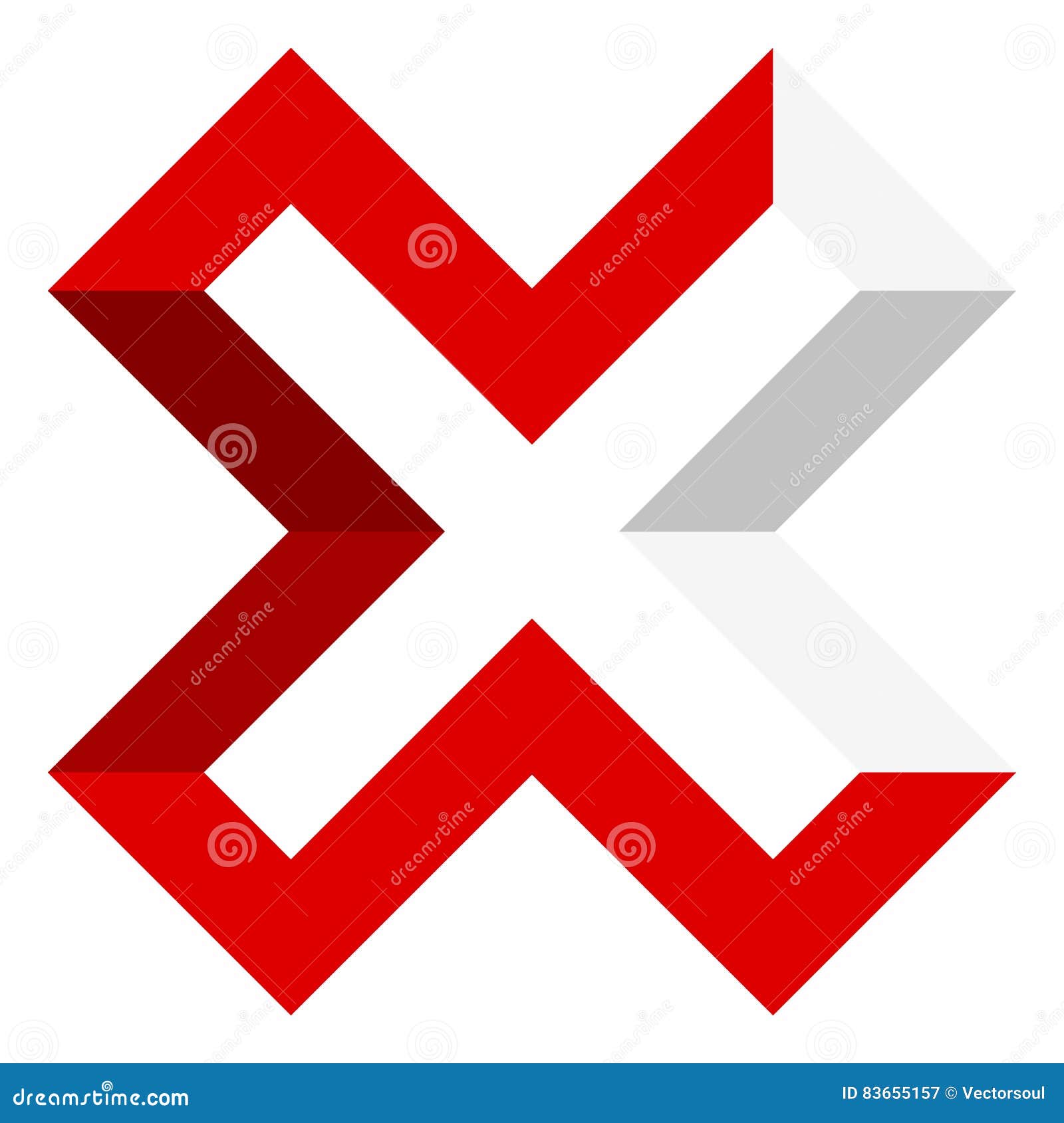 Red X Letter, X Shape. Red Cross Icon for Negative, Decline, Err Stock ...