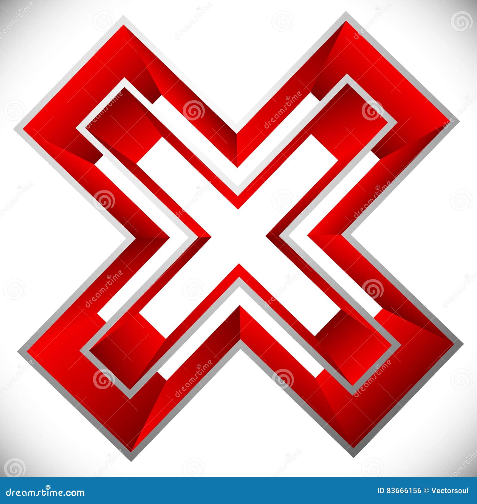 Red X Letter, X Shape. Red Cross Icon for Negative, Decline, Err Stock ...
