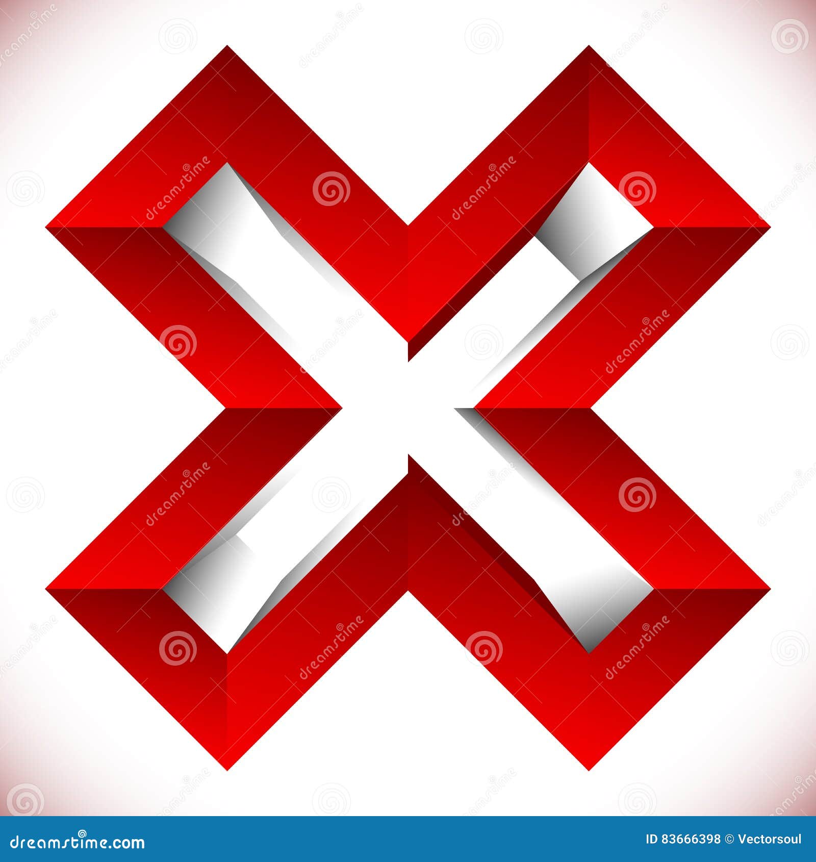 Red X Letter, X Shape. Red Cross Icon for Negative, Decline, Err Stock ...