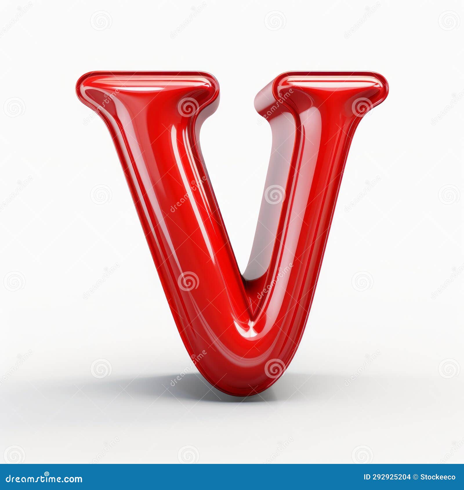 Quirky 3d Red Letter V on White Background Photo Stock Illustration ...