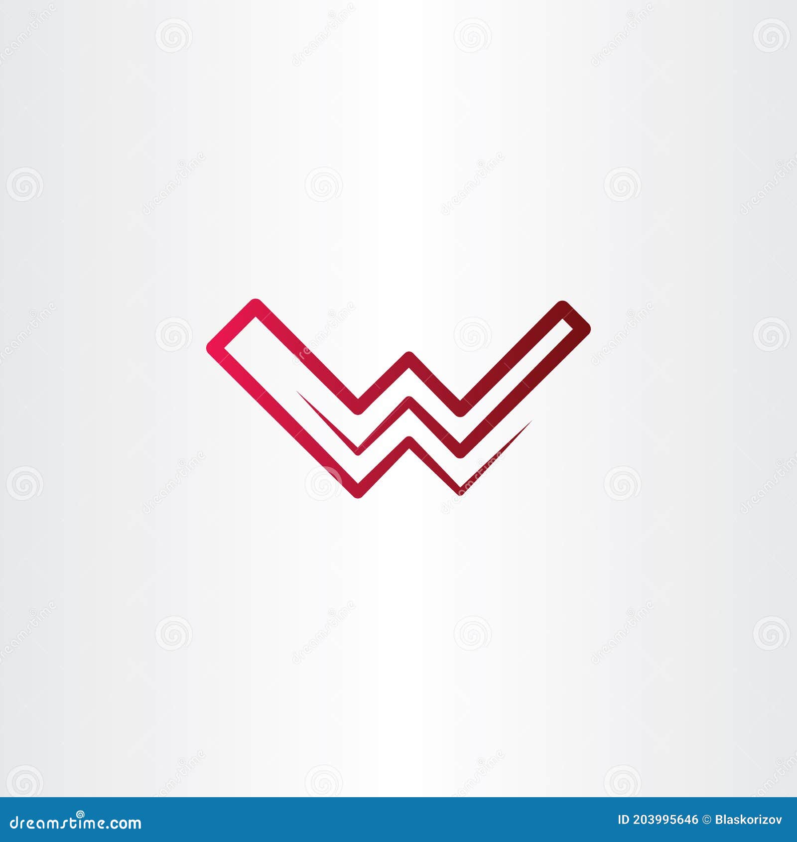 Red Letter W Logo Line Vector Icon Symbol Stock Vector - Illustration ...