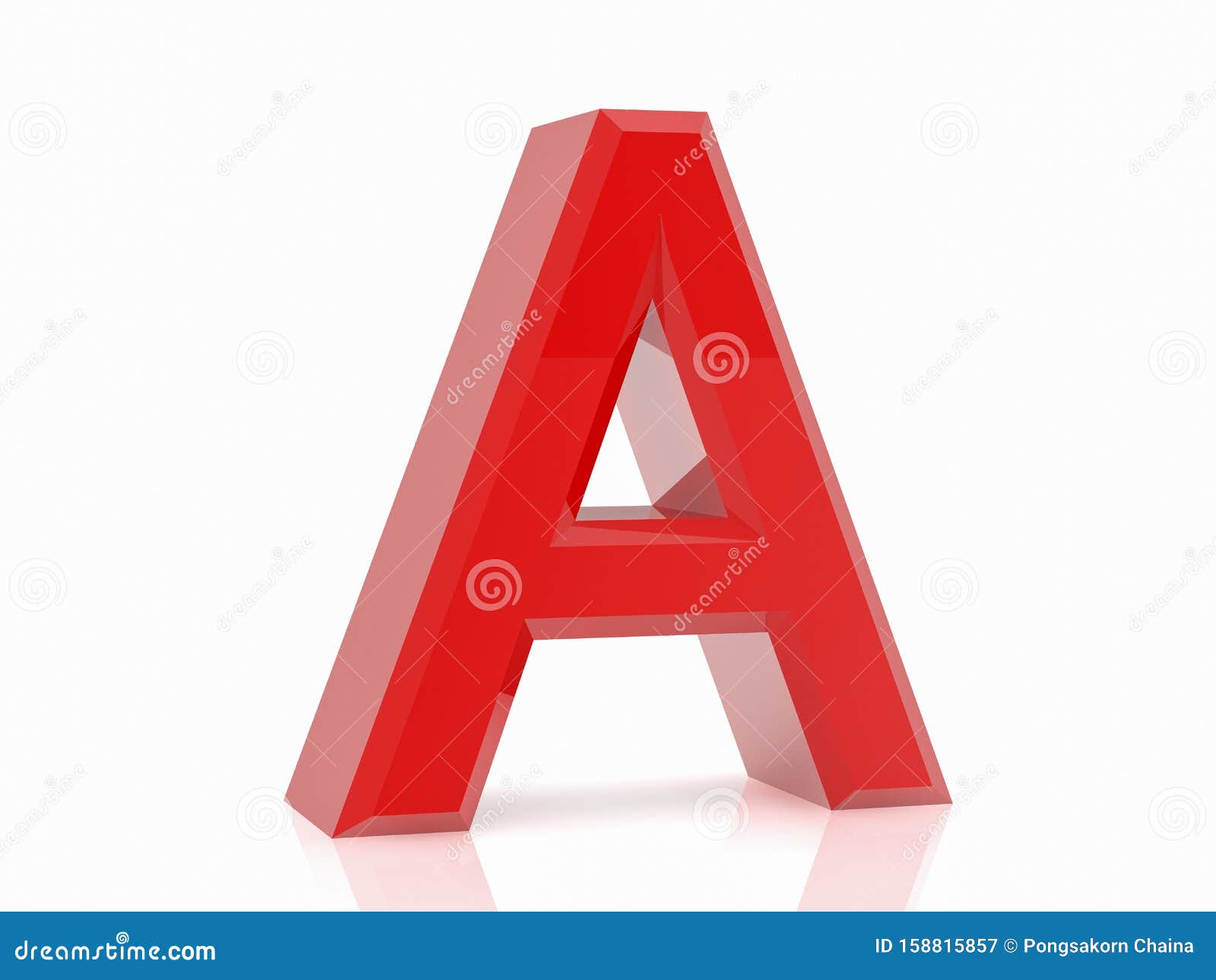 The Red Letter a on White Background 3d Rendering Stock Illustration ...