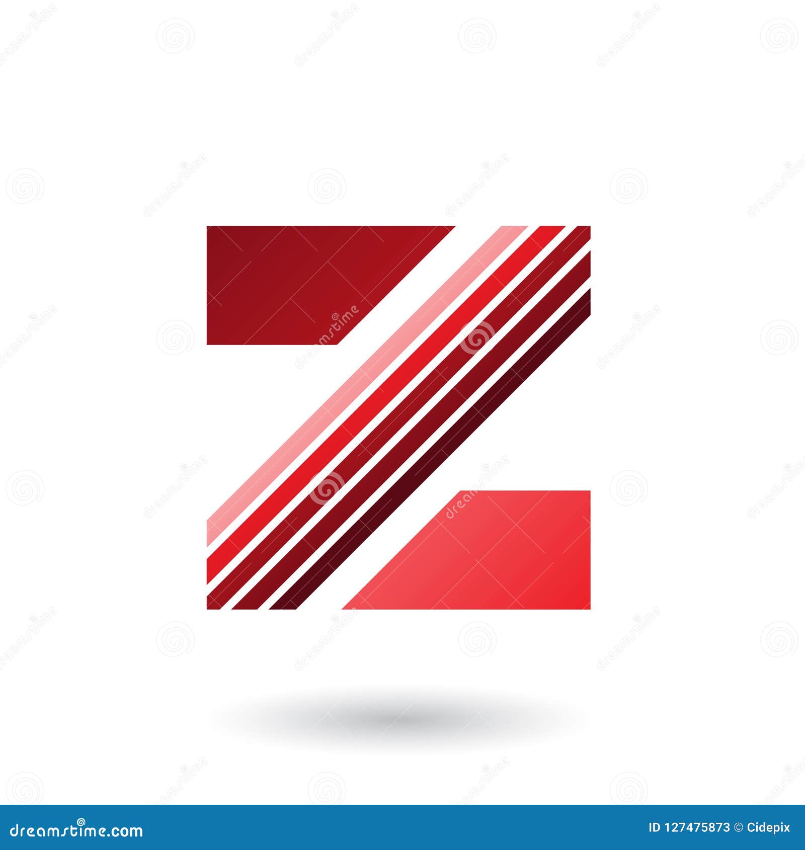 Red Letter Z with Thick Diagonal Stripes Vector Illustration Stock ...
