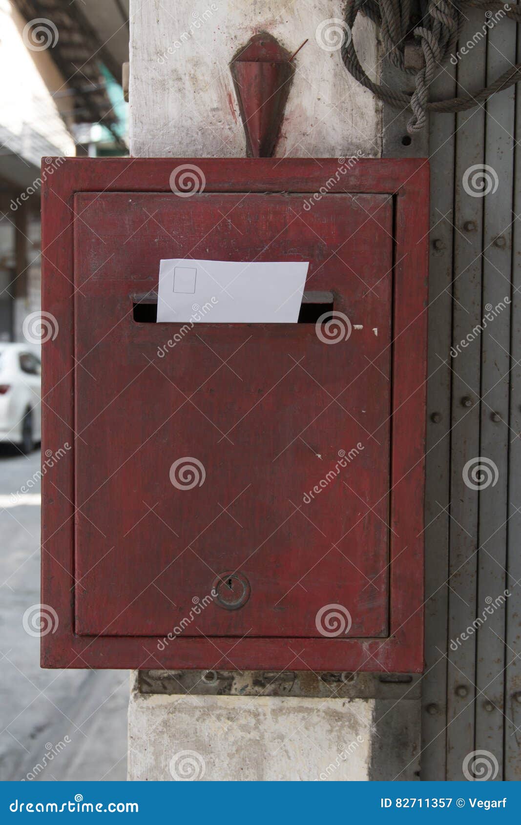 Red letterbox letter stock image. Image of send, letterbox - 82711357
