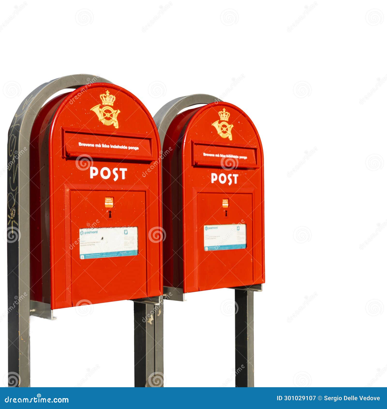 The Red Letterboxes in Copenhagen, Denmark Stock Image - Image of logo ...