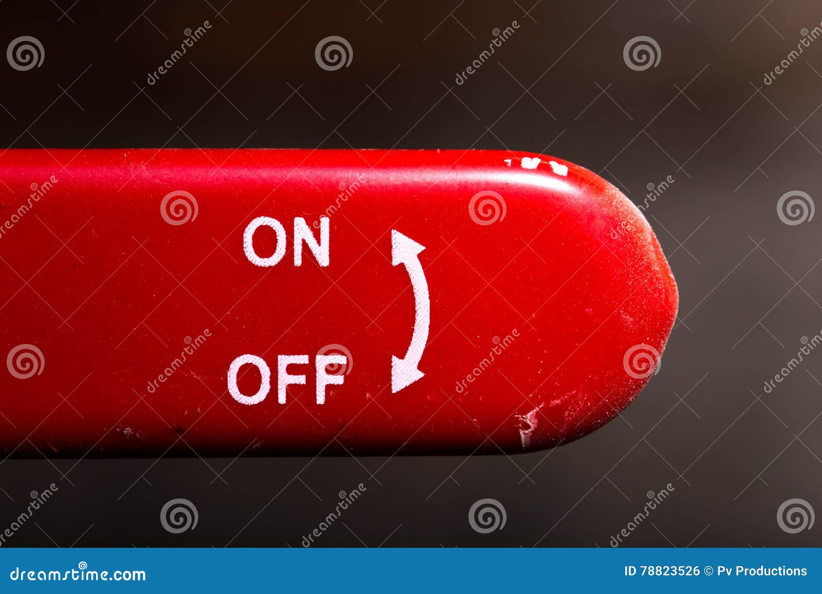 The Red Lever on Off Switch Dark Background Stock Photo - Image of ...