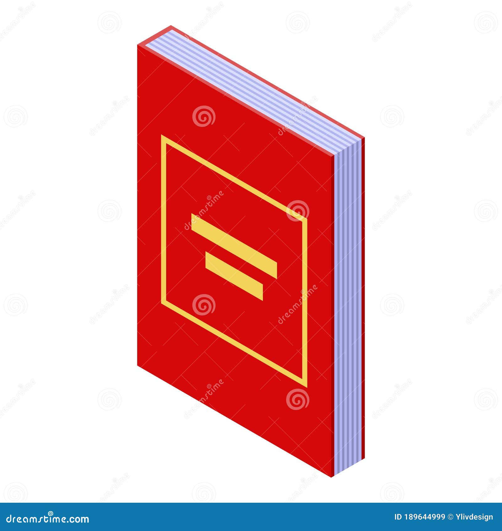 Red Library Book Icon, Isometric Style Stock Vector - Illustration of ...