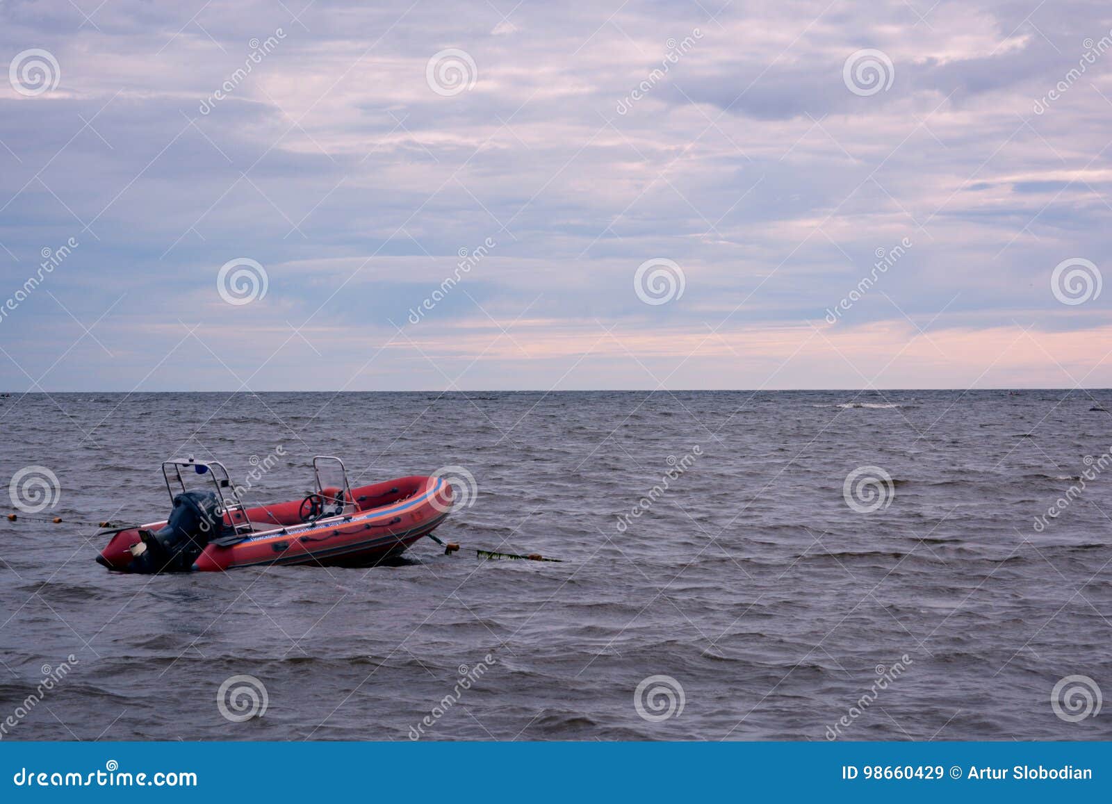 Red lifeboat in water editorial stock image. Image of ocean - 98660429