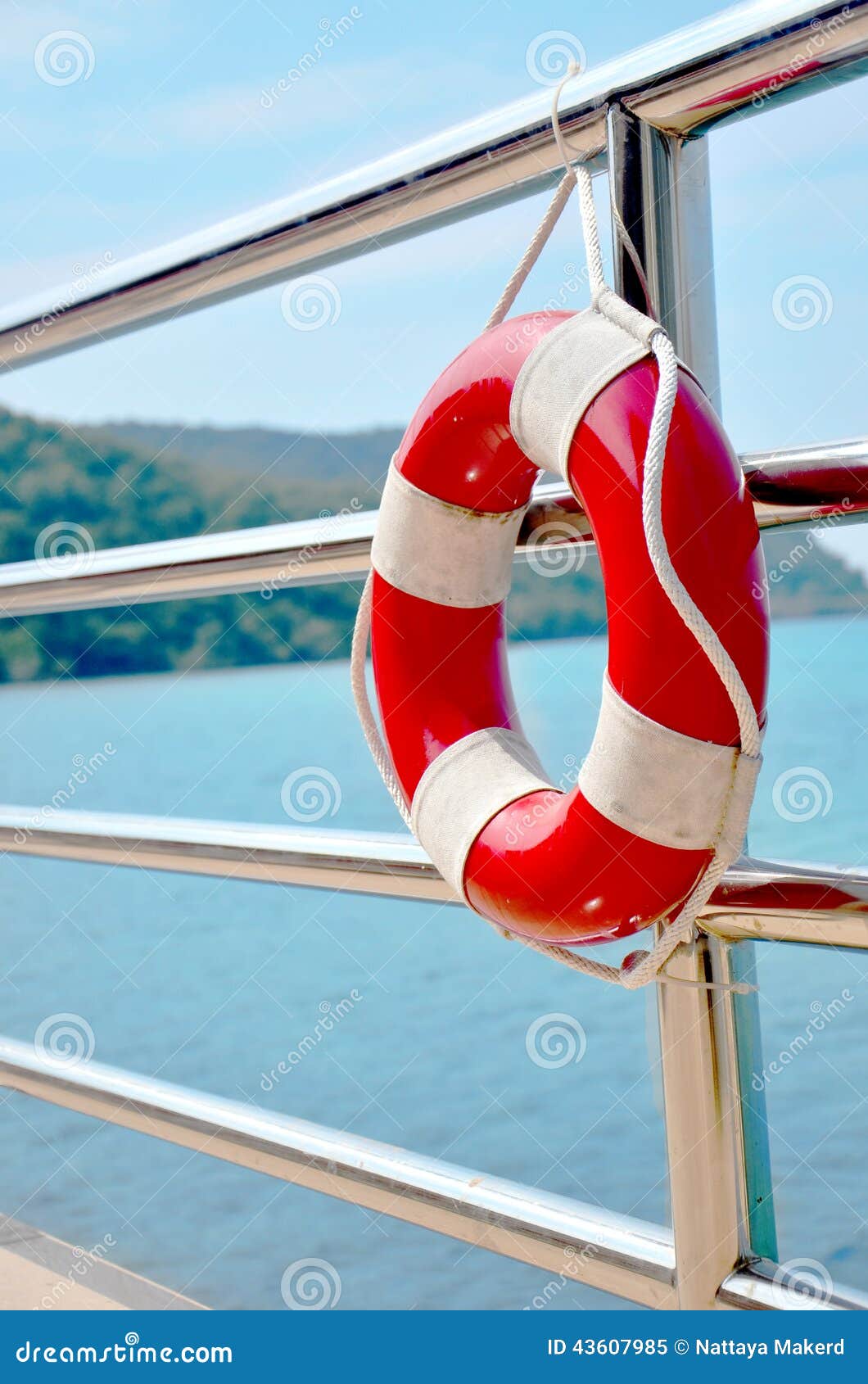 Red Lifebuoy in Front of the Blue Sea Stock Image - Image of glacier ...