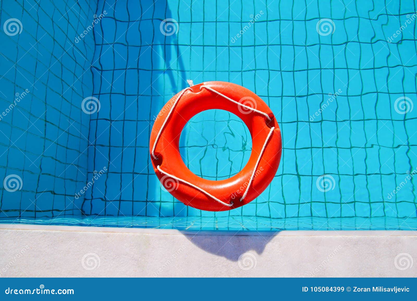 Red Lifebuoy Pool Ring Float, Ring Floating in Refreshing. Stock Image ...