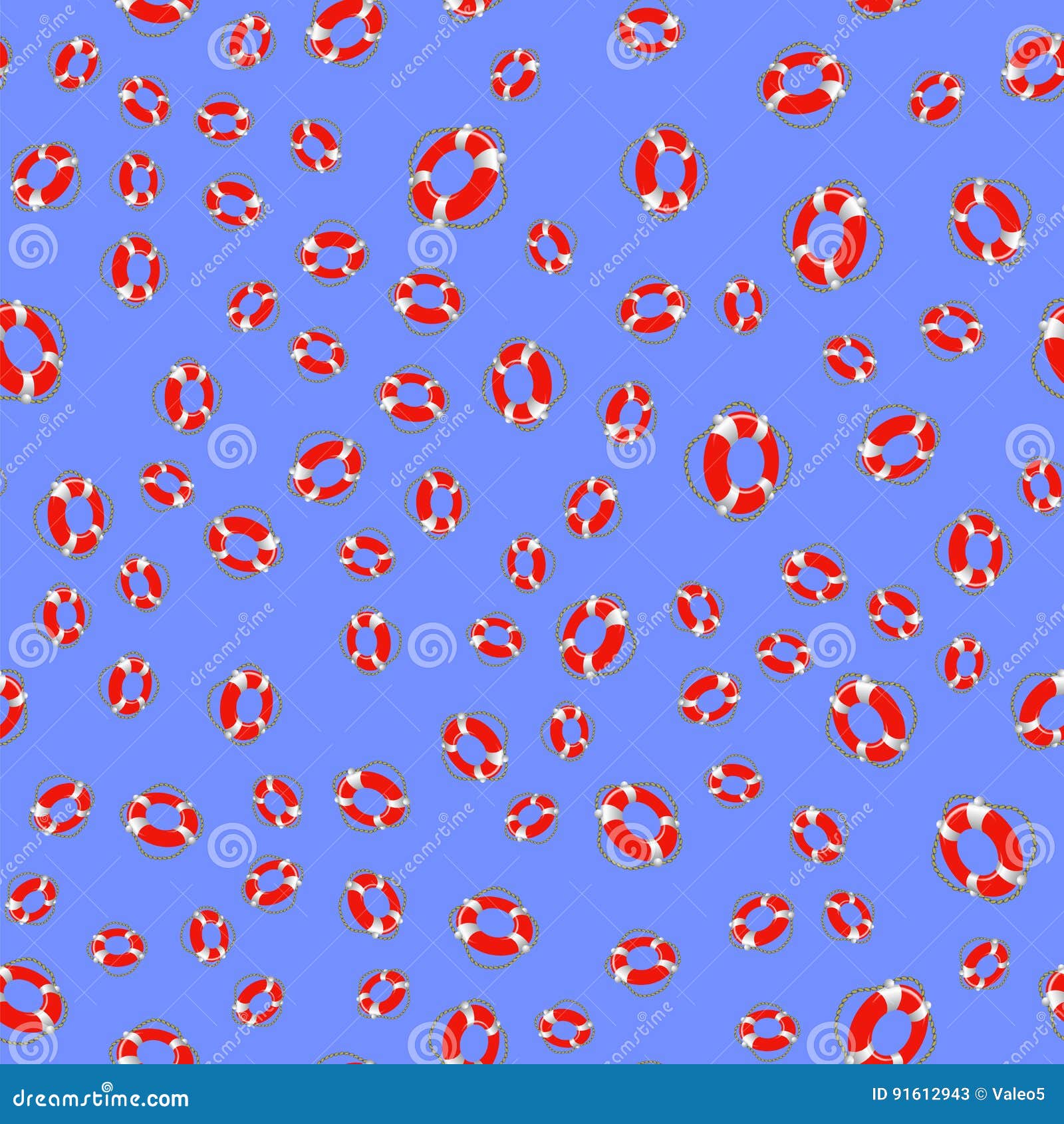 Red Lifebuoy Random Seamless Pattern Stock Vector - Illustration of ...