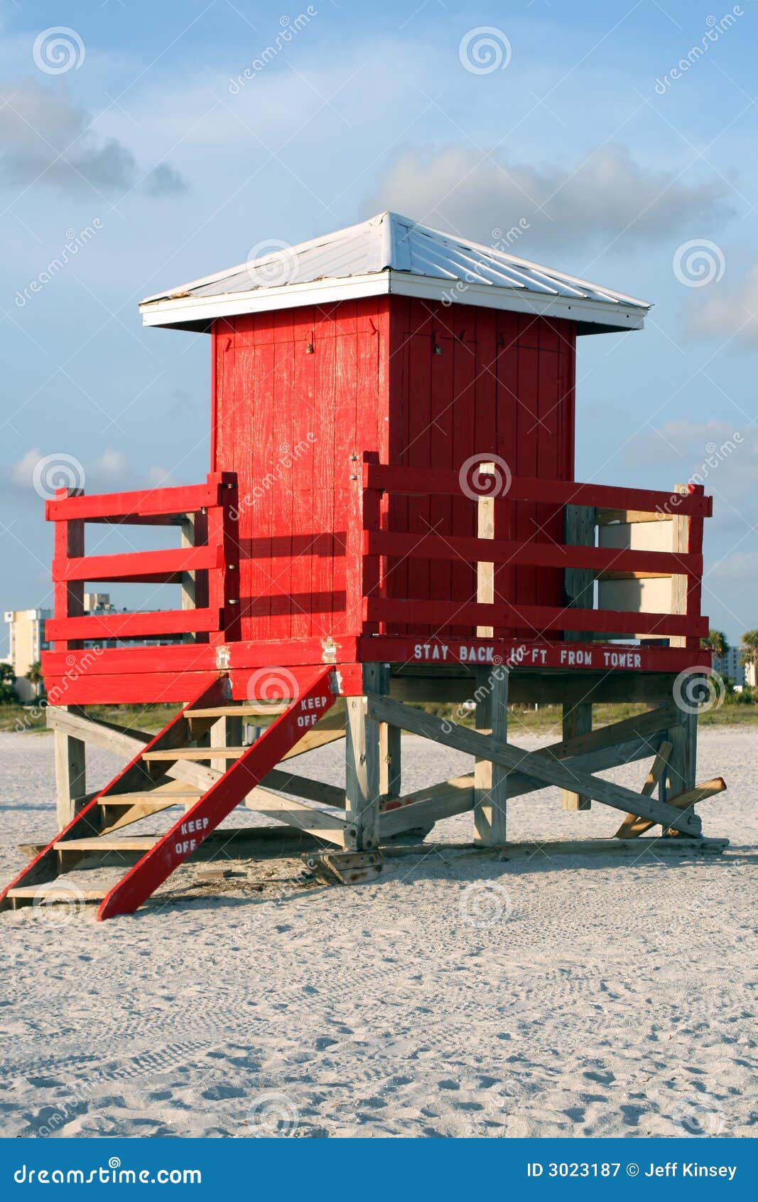 Red Lifeguard Shack stock image. Image of clearwater, lifeguard - 3023187