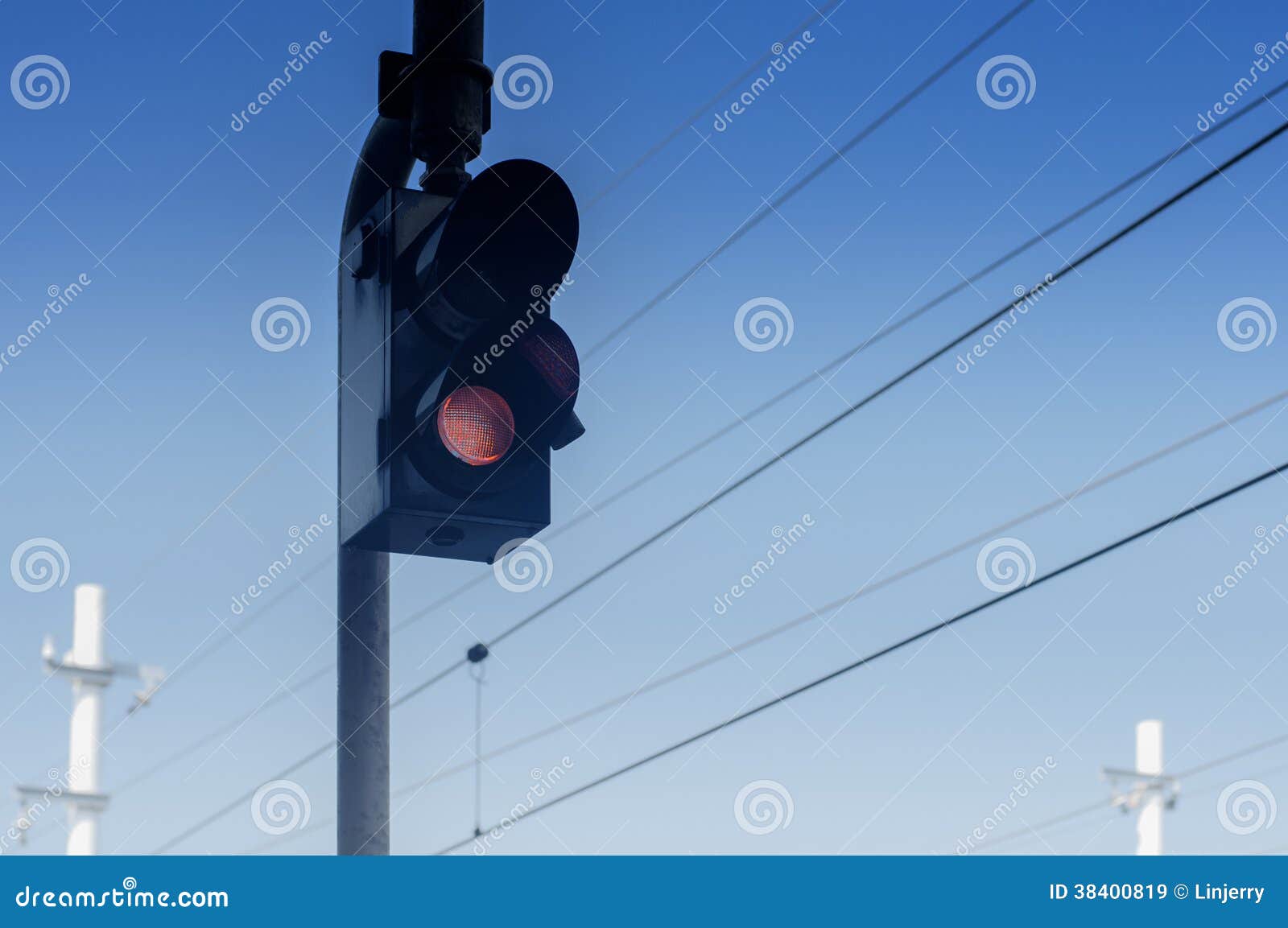 Red light stock image. Image of light, railway, station - 38400819