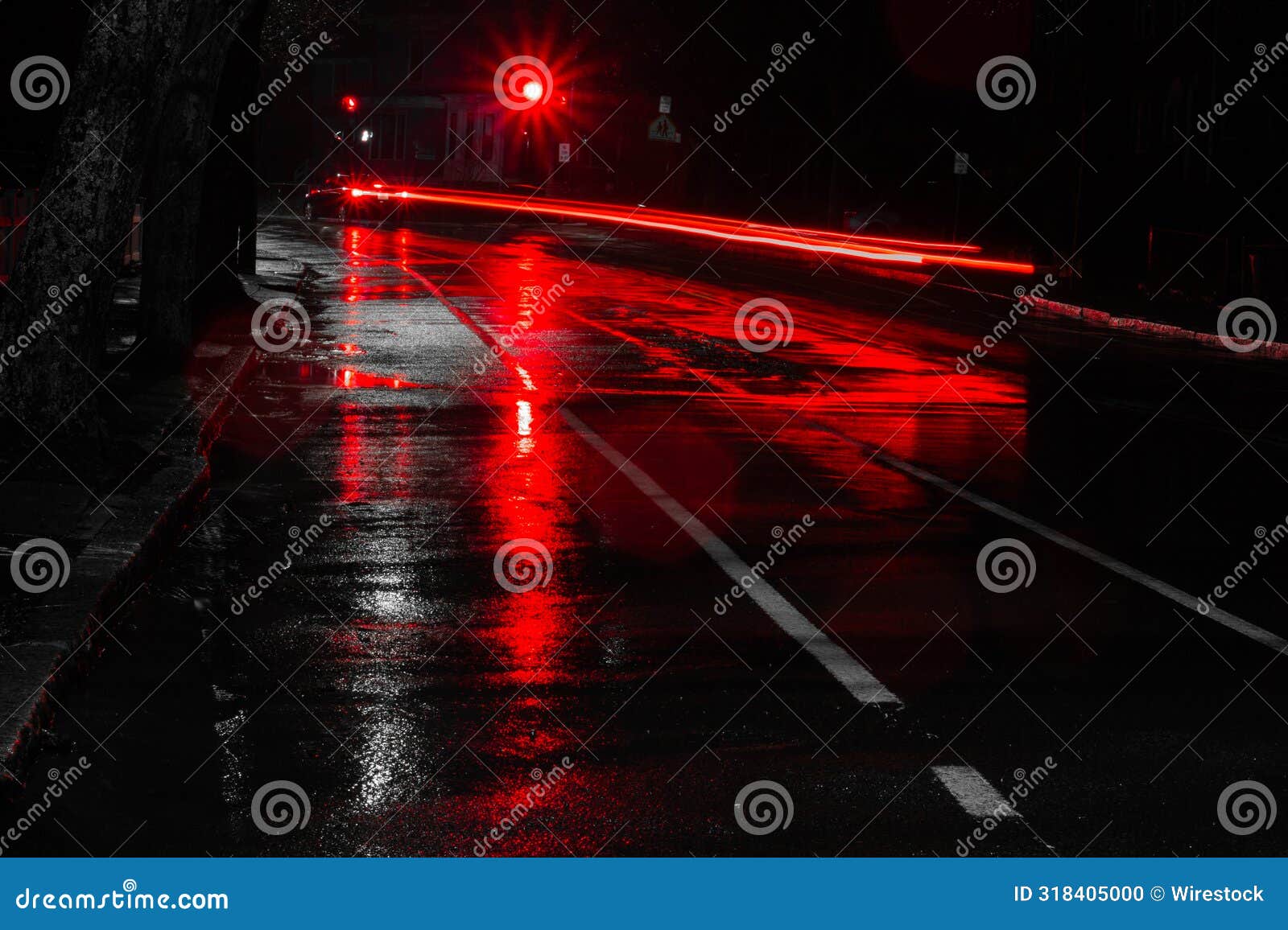 Red light beam at night stock photo. Image of road, traffic - 318405000