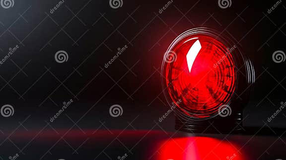 A Red Light on a Black Surface with a Black Background Stock Image ...
