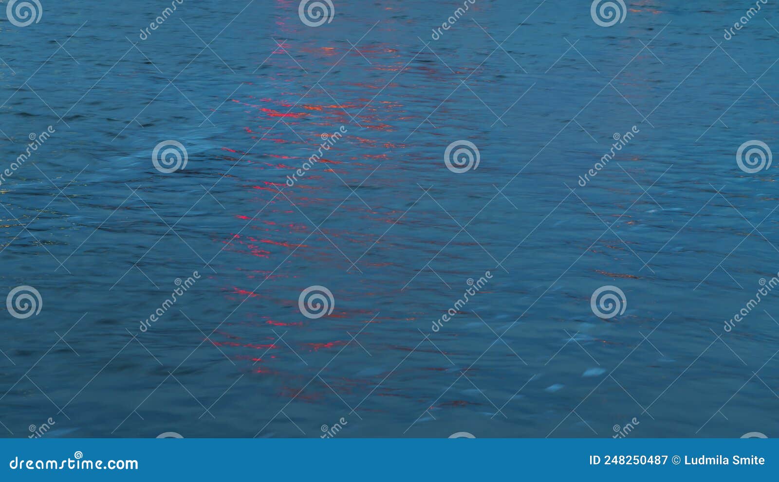 Red Light on Blue Water Surface Stock Image - Image of relax, colorful ...