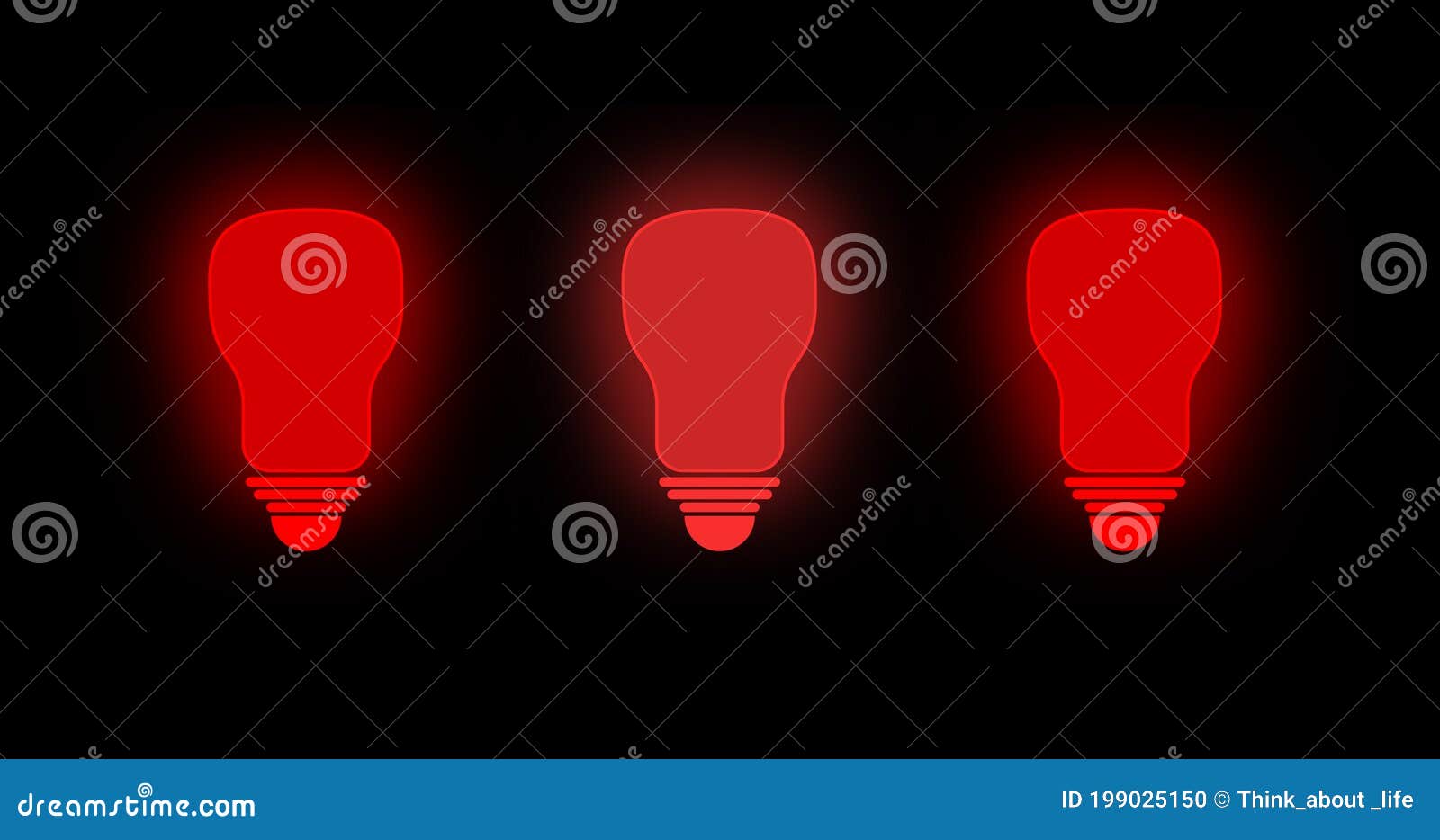 Red Light Bulb Blinking and Glowing on Black . Animated LED Light Bulb ...