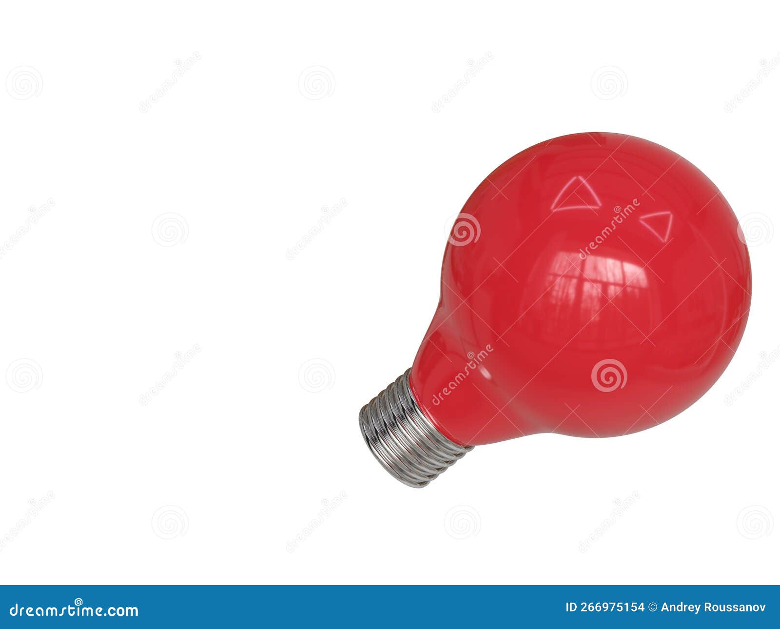 Red light bulb. 3d render stock illustration. Illustration of isolated ...